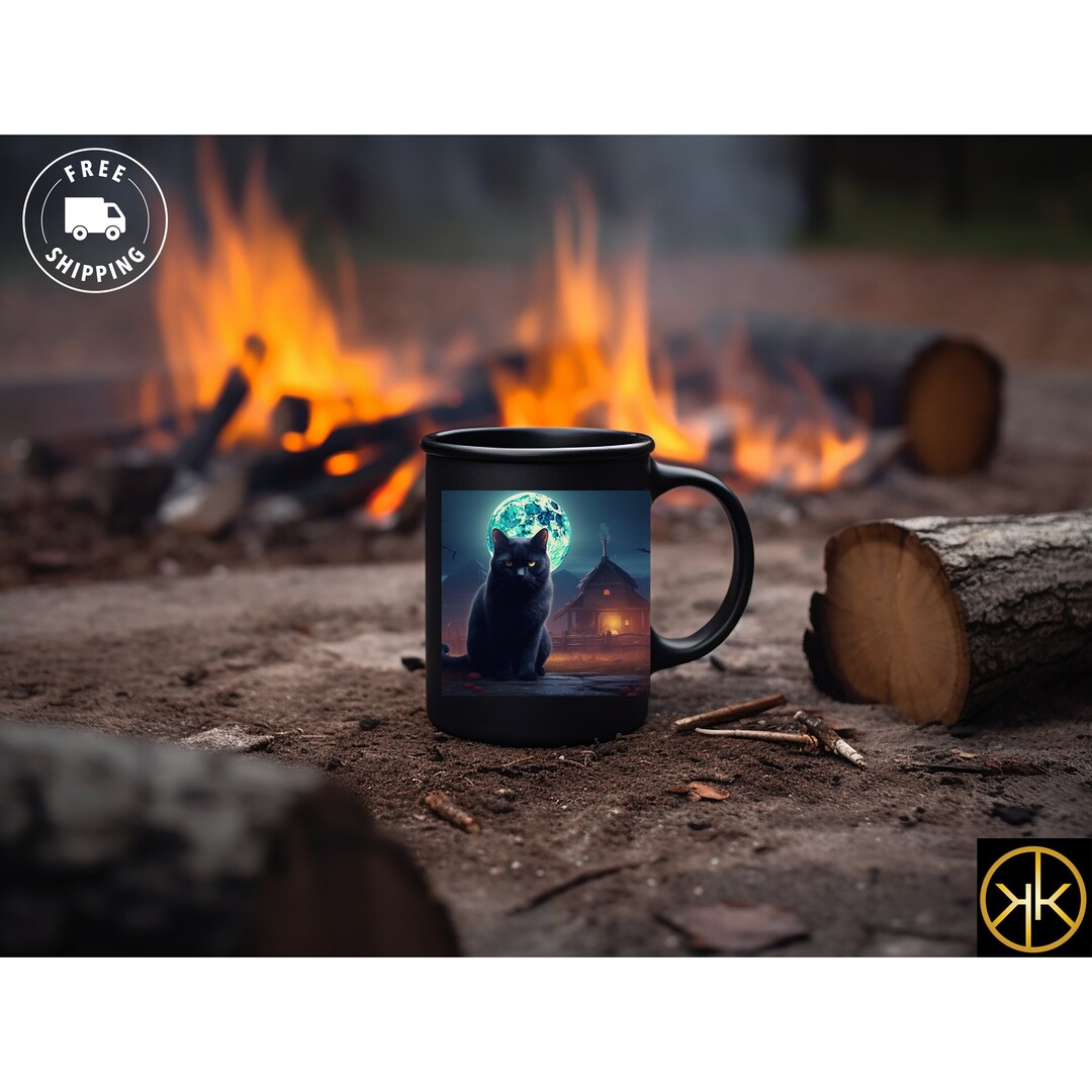 Scary Cat Mug, Cat Coffee Mug, Halloween Coffee Cup, Spooky Mug, Creepy ...