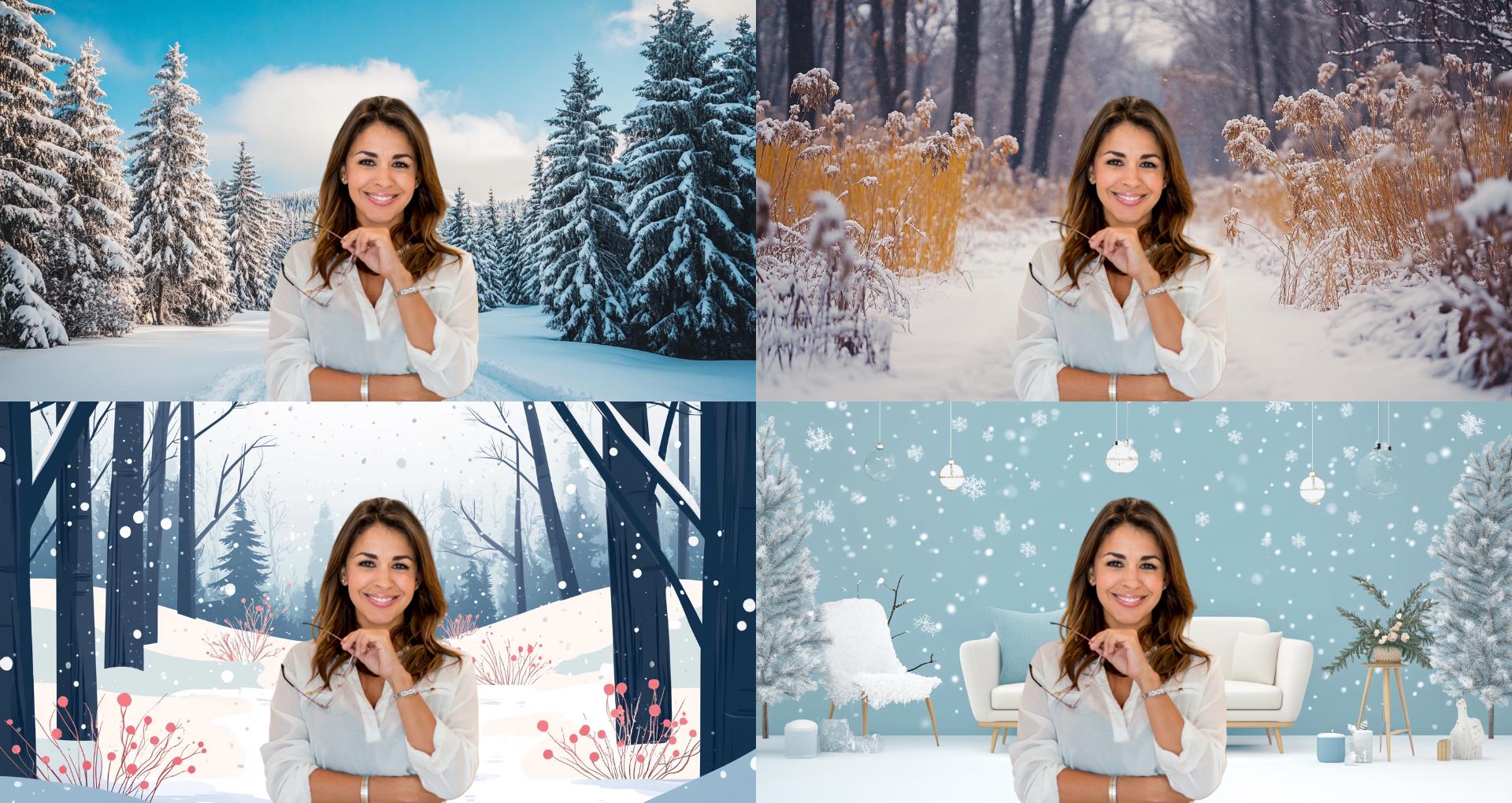 Zoom Background Winter Scenes 4 Versions | Virtual Office Background ...