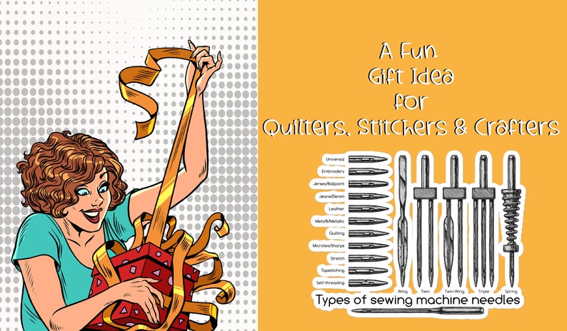 Types of Sewing Machine Needles, Sticker Decor for Craft Room, Sewing ...