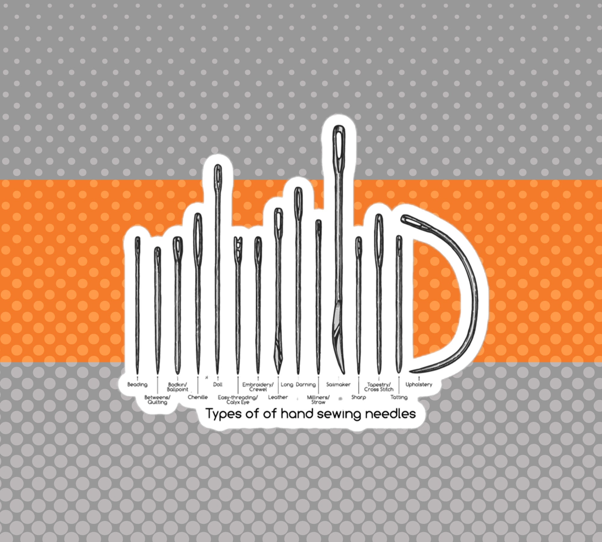 Types of Hand Sewing Needles, Sticker Decor for Craft Room, Sewing ...