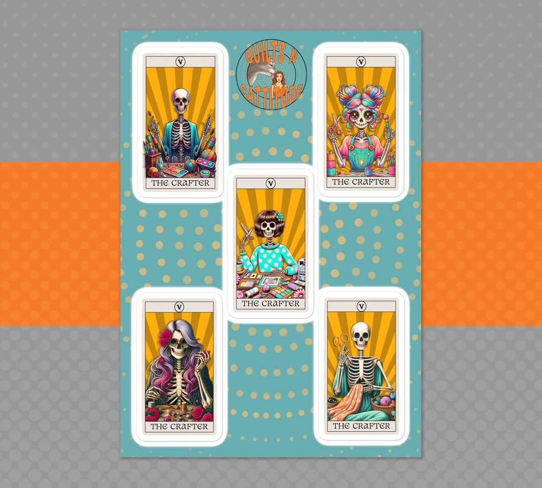 Crafter Stickers Set of 5 THE CRAFTER, Tarot Card Stickers, Craft Room ...