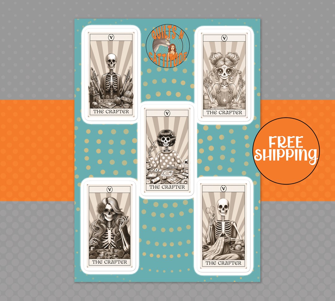 Stickers for Crafter, Set of 5 Sepia Tarot Card Craft Stickers, Craft ...