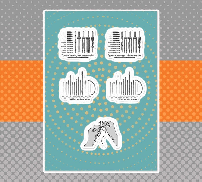 Stickers for Sewers, Set of 5 Sewing Needle Stickers, Craft Room Decor ...