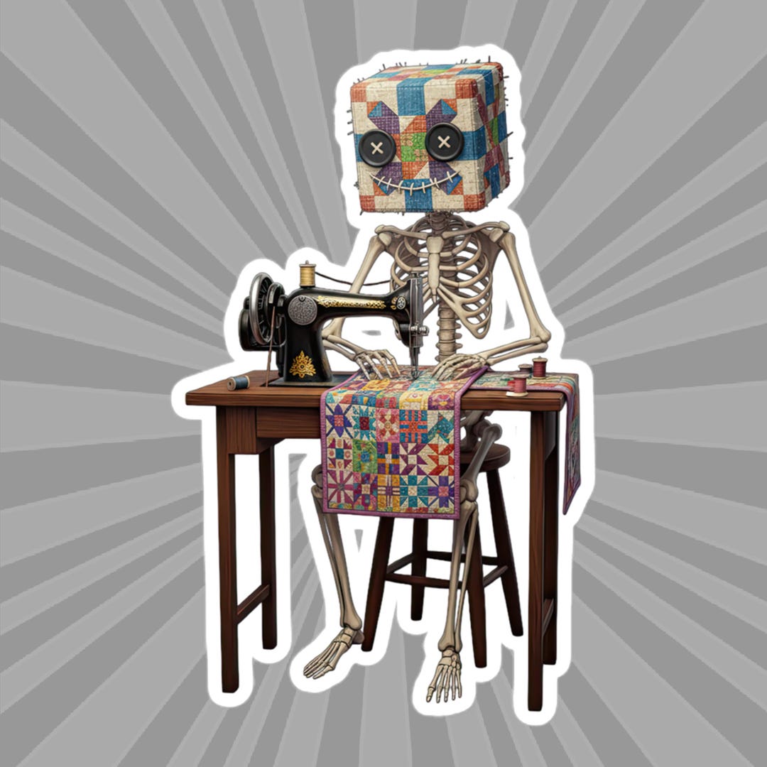 Funny Sewing Theme Sticker, Quilting Sticker, Sewing Machine Sticker ...