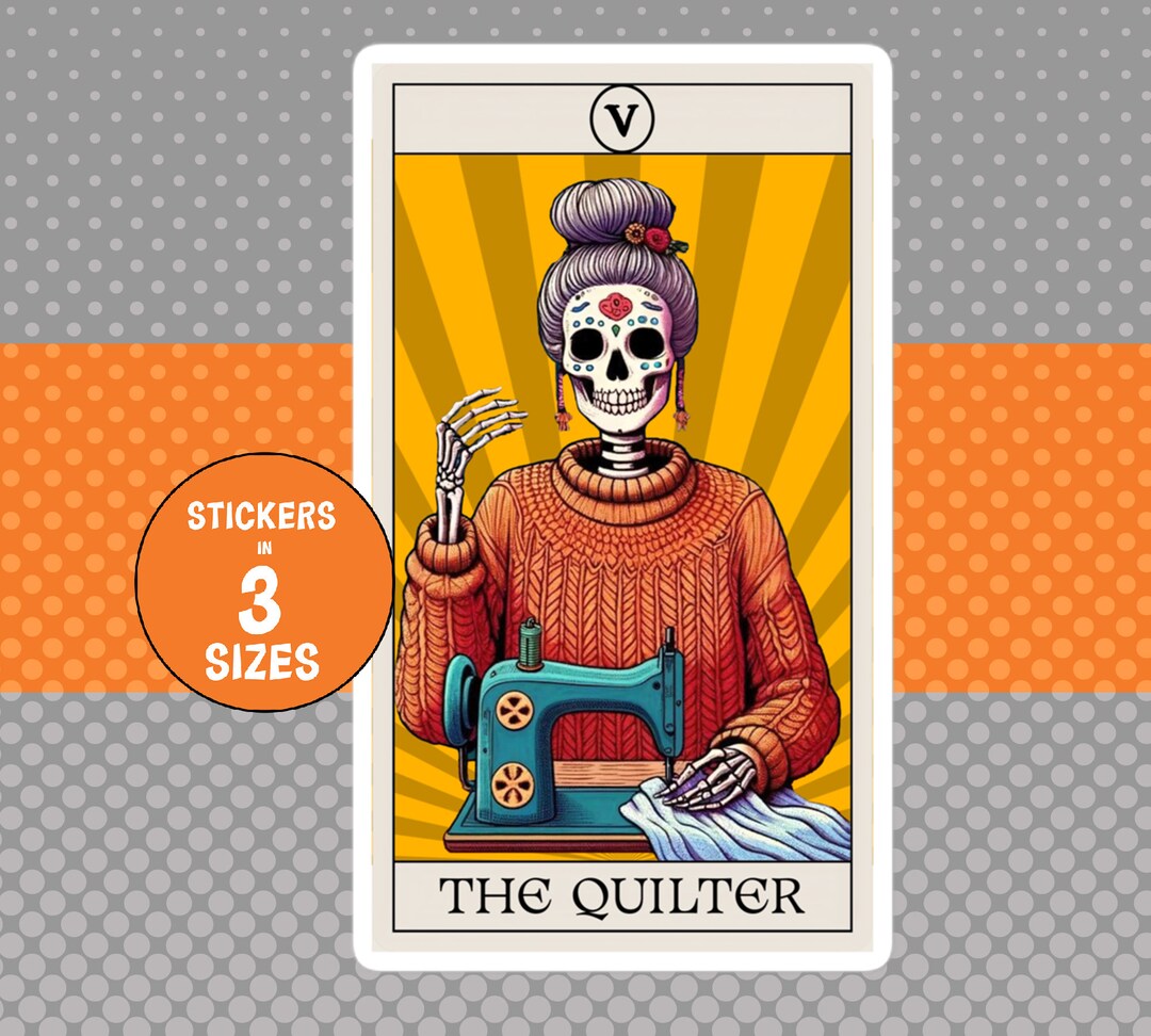 Quilter Tarot Sticker, THE QUILTER TAROT Card, Craft Room Decor, Sewing ...
