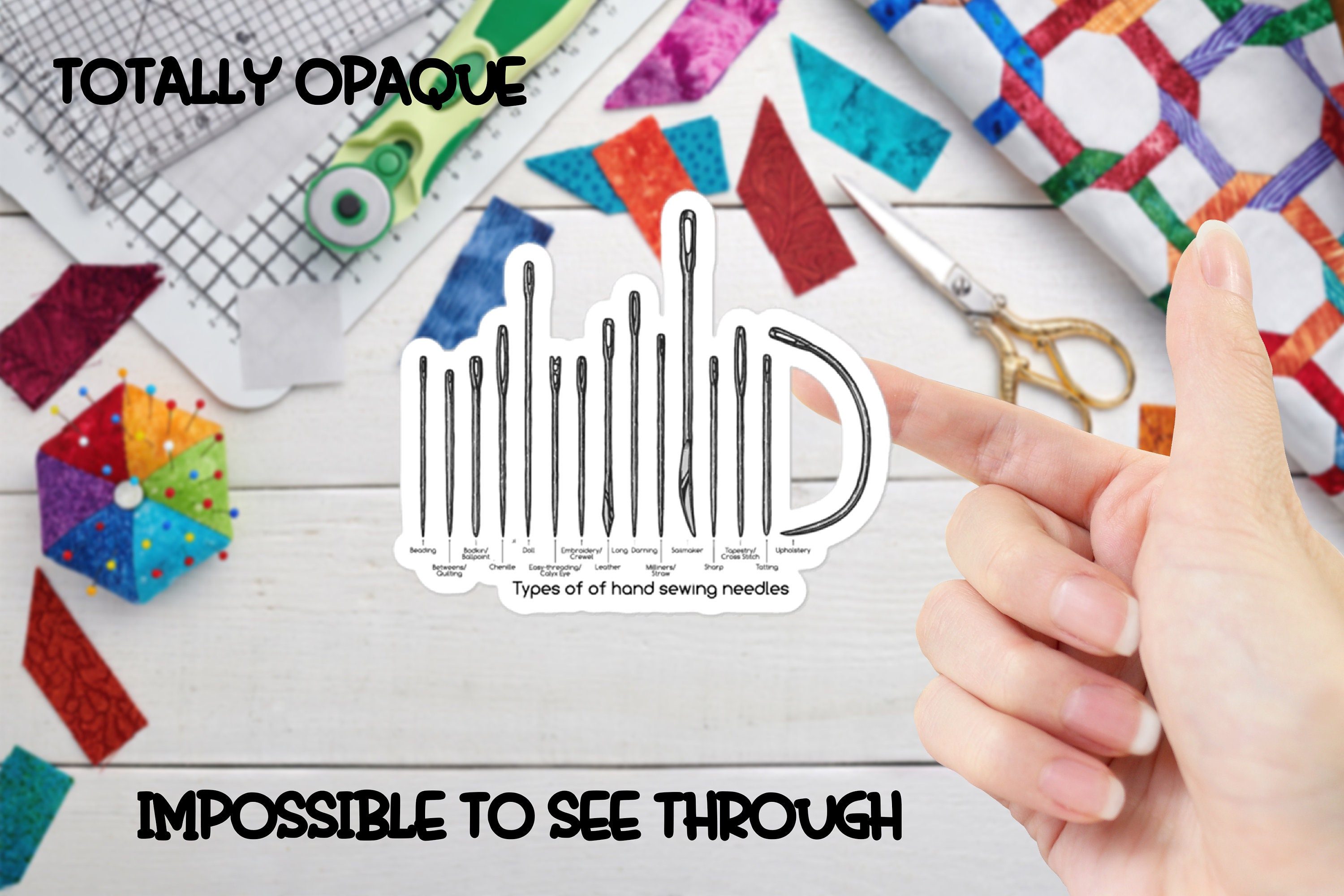 Types of Hand Sewing Needles, Sticker Decor for Craft Room, Sewing ...