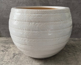 Large White Ceramic Planter - Etsy