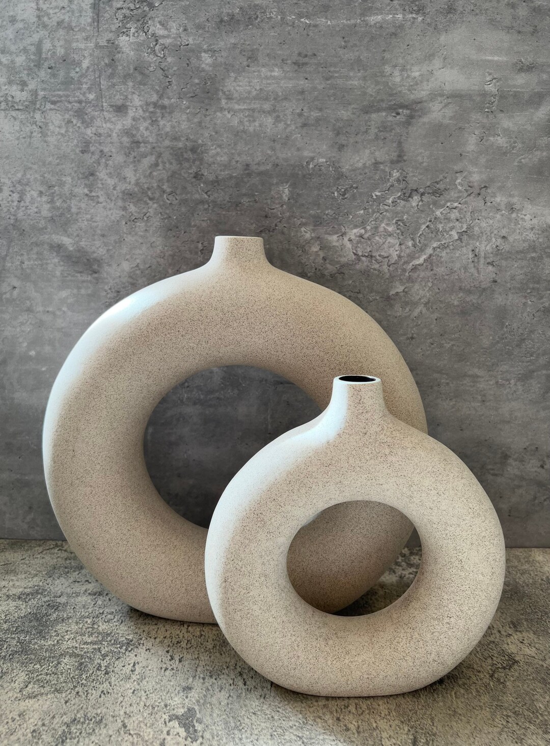 Beige Organic Modern Circular Vase - Etsy