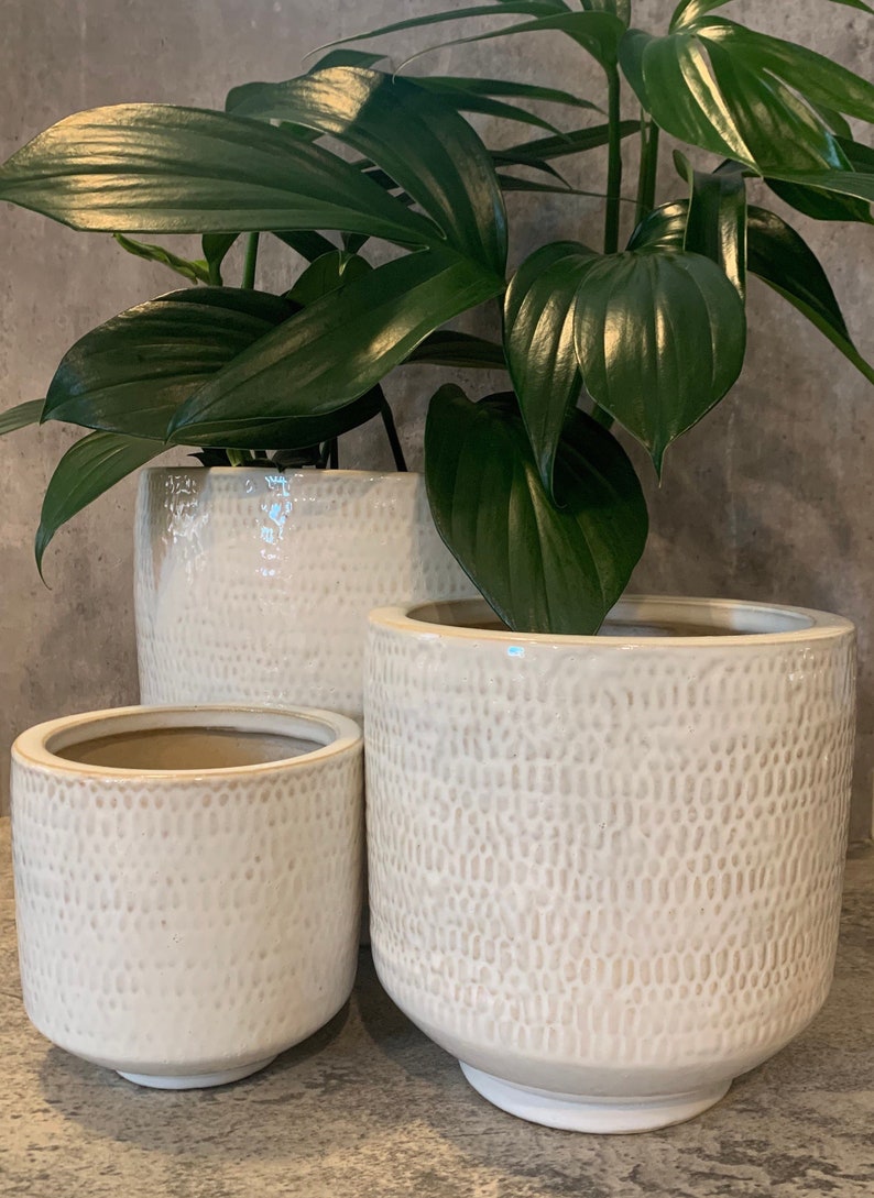 Boho Distressed Ceramic Planters | Etsy