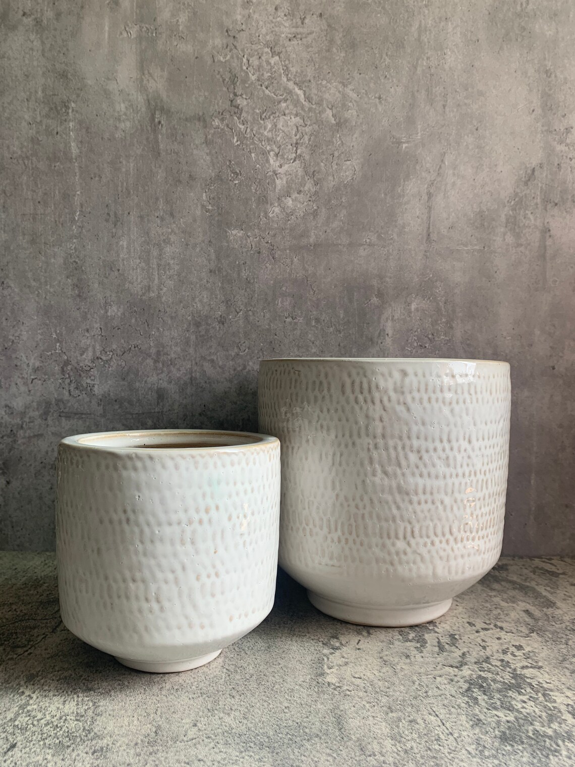 Boho Distressed Ceramic Planters | Etsy