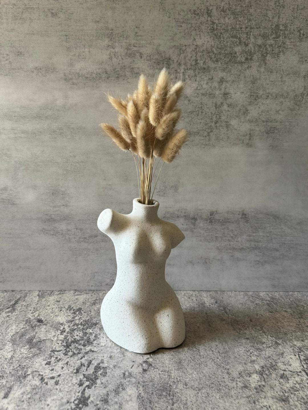 Female Figure Vase With Pampas - Etsy
