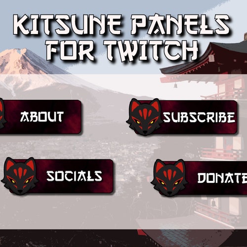 18 Kitsune Panels for Twitch Panneaux Twitch Red & Black - Etsy