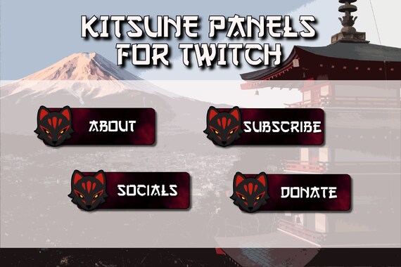 18 Kitsune Panels for Twitch Panneaux Twitch Red & Black - Etsy