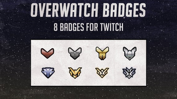Overwatch Badges for Twitch Sub Rank Ranked Icons | Etsy