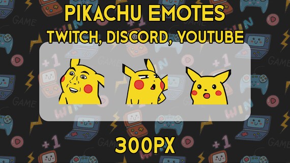 3 Pikachu WTF Wat Nicolas Cage Emotes Meme Twitch Discord | Etsy