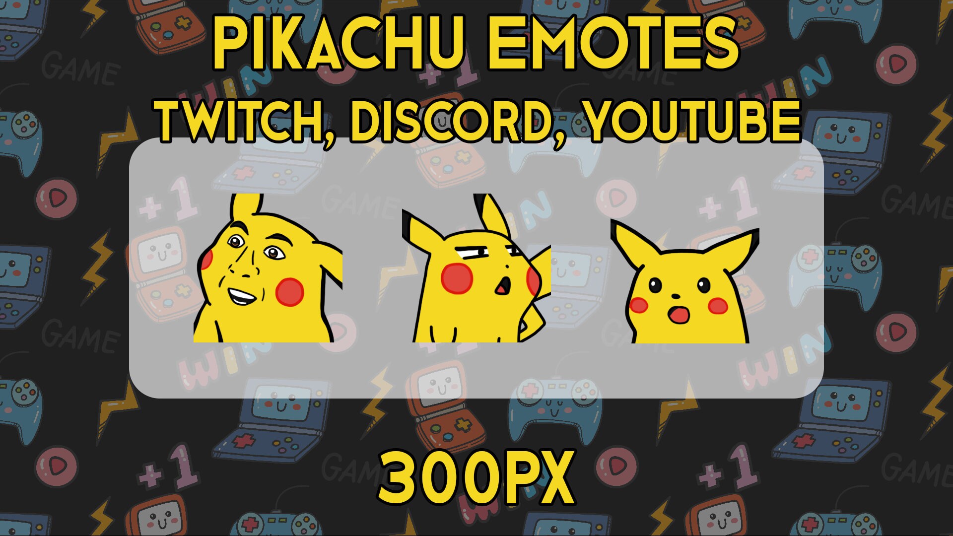 3 Pikachu WTF, Wat, Nicolas Cage Emotes, Meme - Twitch Discord Youtube ...