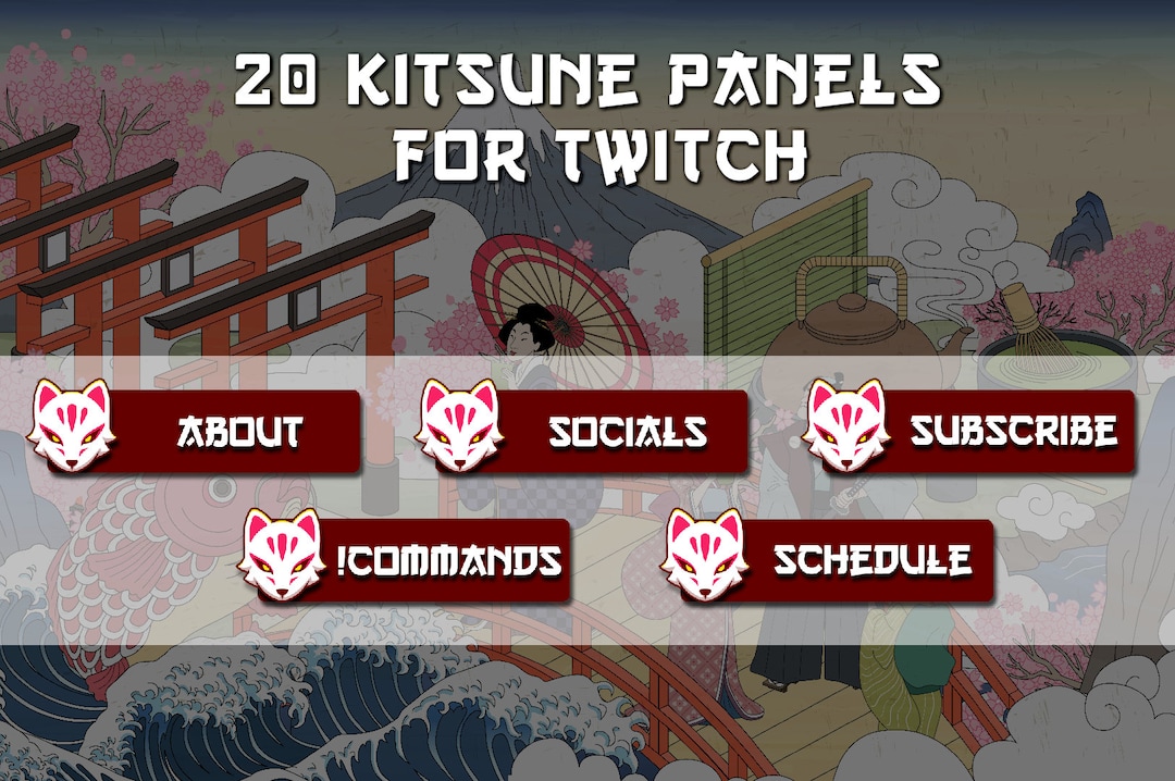 20 Kitsune Panels for Twitch - Panneaux Twitch - Etsy