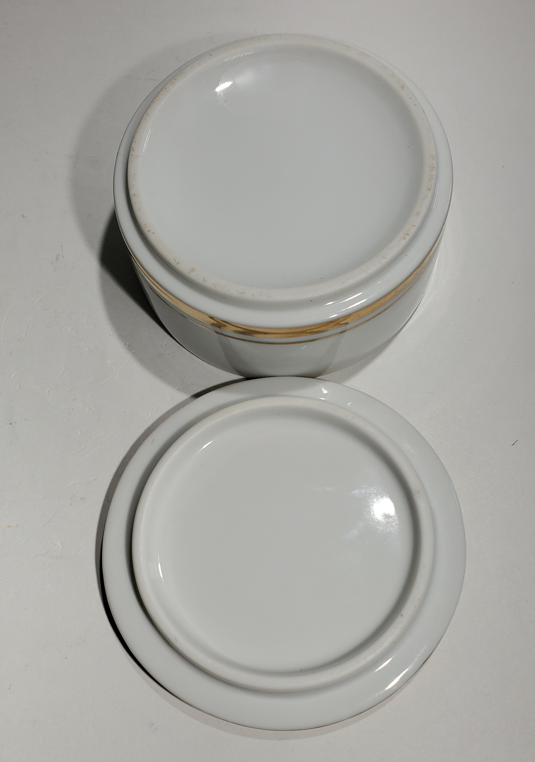 Art of Chokin Japanese 24k Gold Trimmed Trinket Box Round Porcelain ...