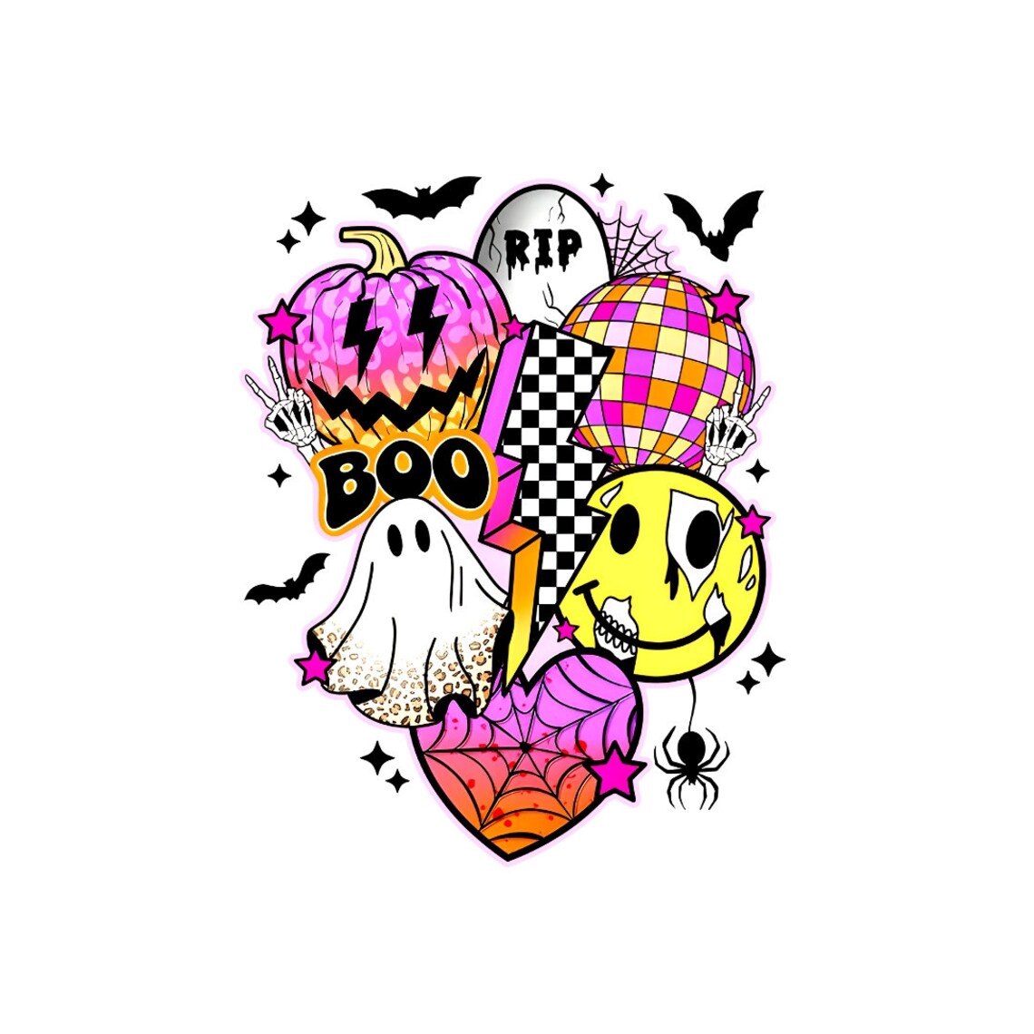 Retro Halloween Png, Halloween Smiley Face Png, Halloween Sublimation ...