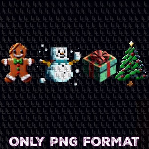 Christmas Gingerbread Cookies PNG Pixel Digital Art Graphic - Etsy