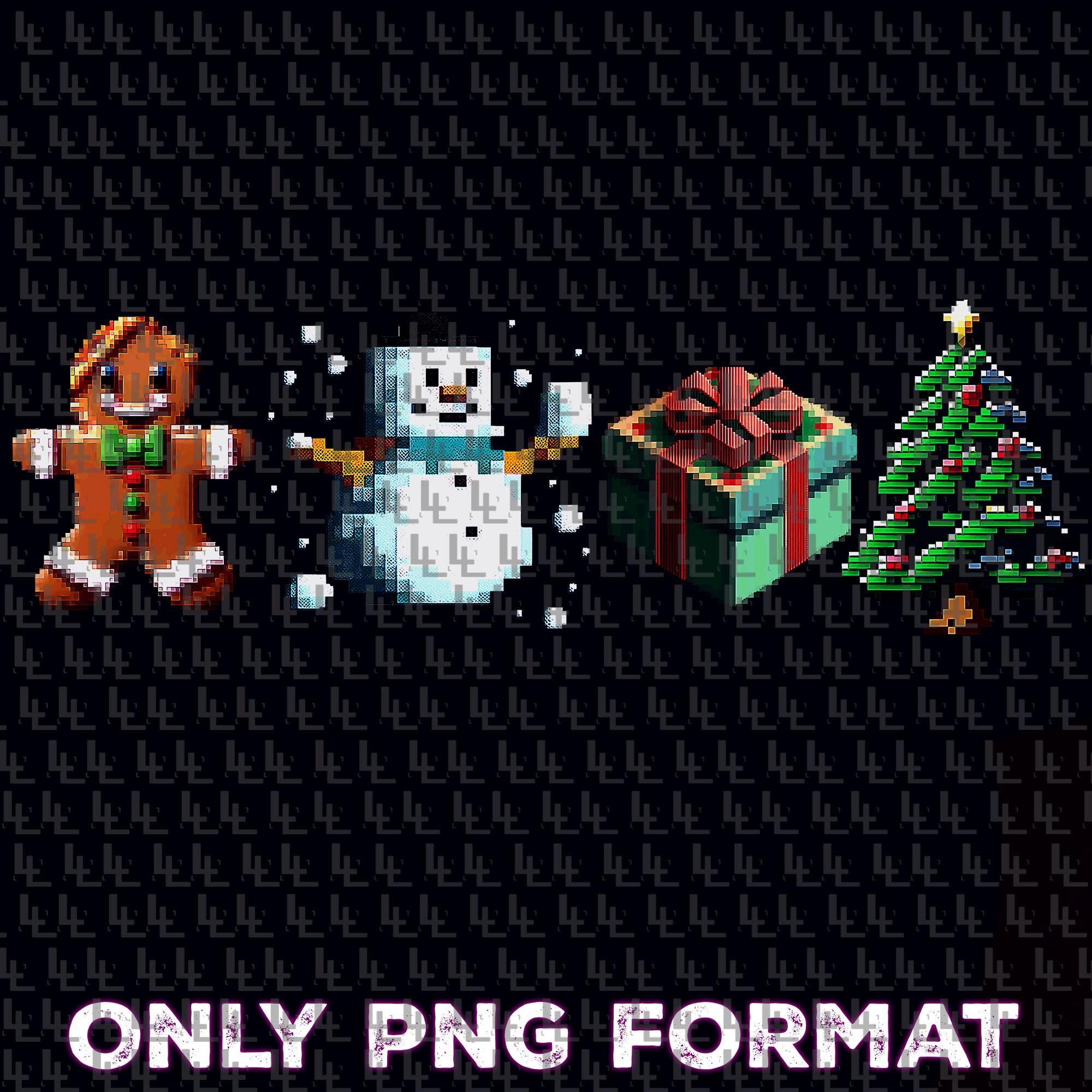 Christmas Gingerbread Cookies PNG Pixel Digital Art Graphic - Etsy