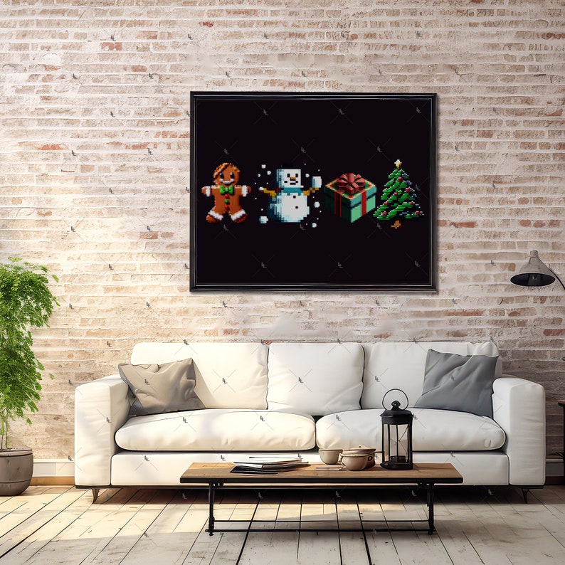 Christmas Gingerbread Cookies PNG Pixel Digital Art Graphic - Etsy