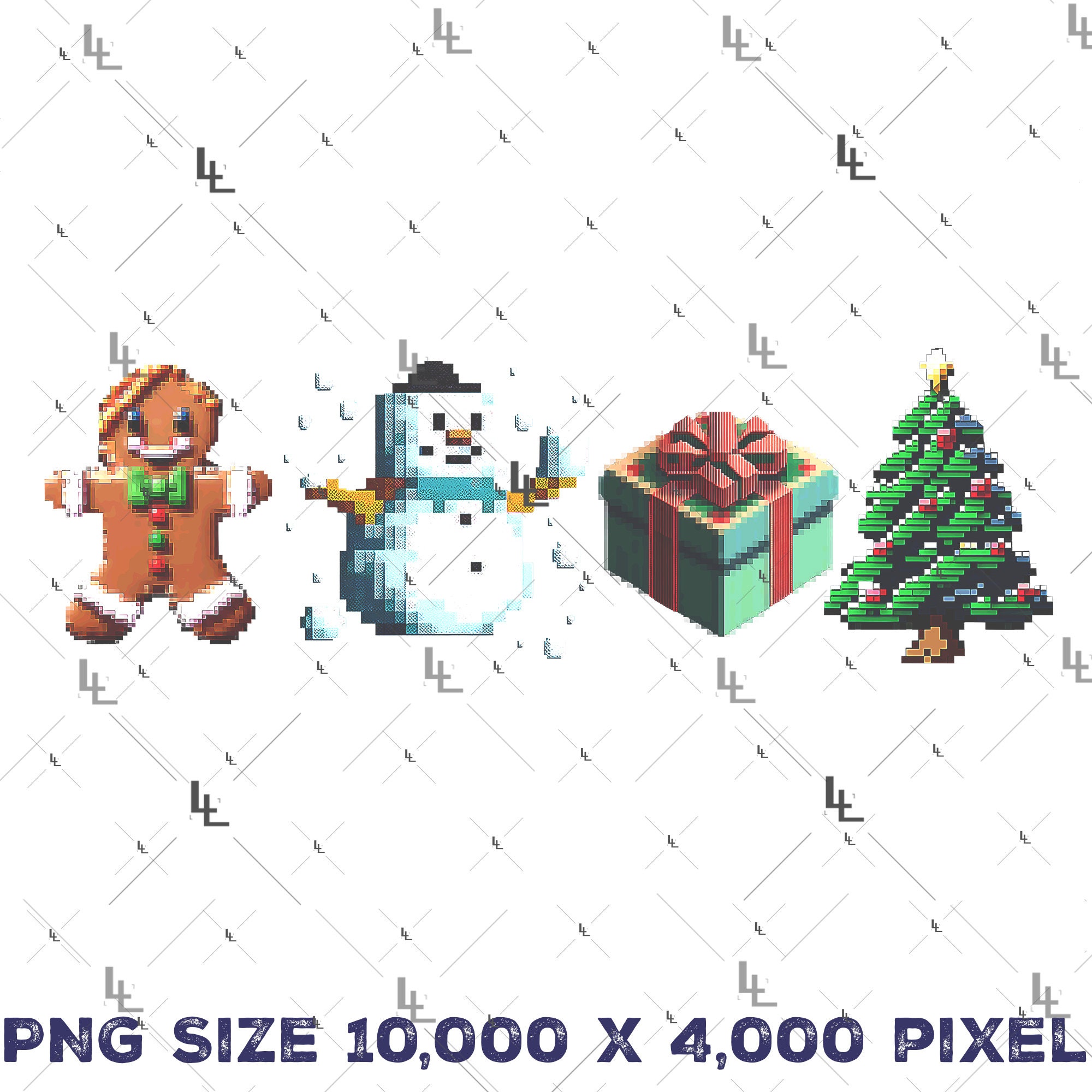 Christmas Gingerbread Cookies PNG Pixel Digital Art Graphic - Etsy