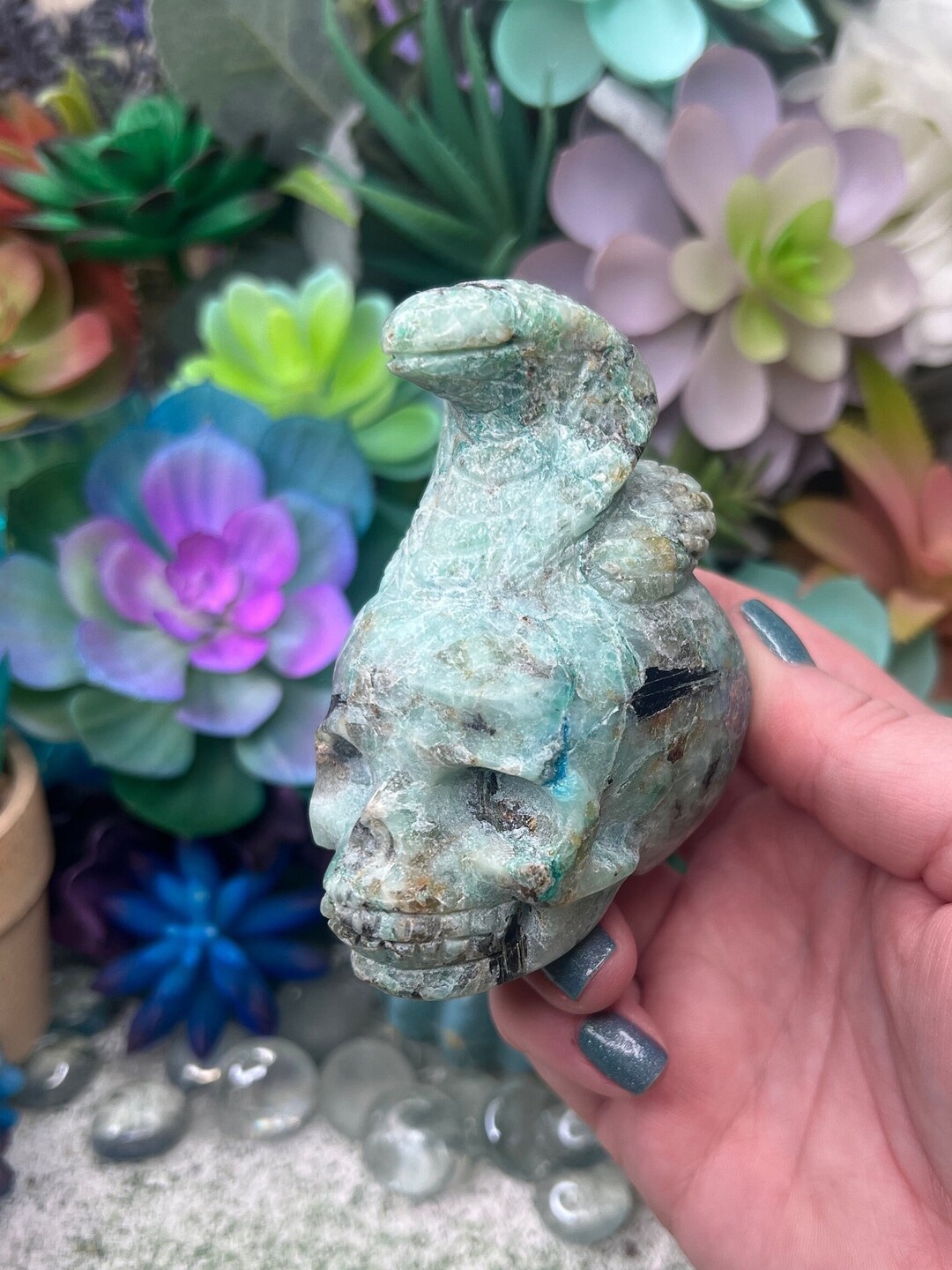 Quantum Quattro Stone Serpent Skull Carving Skull With Snake - Etsy