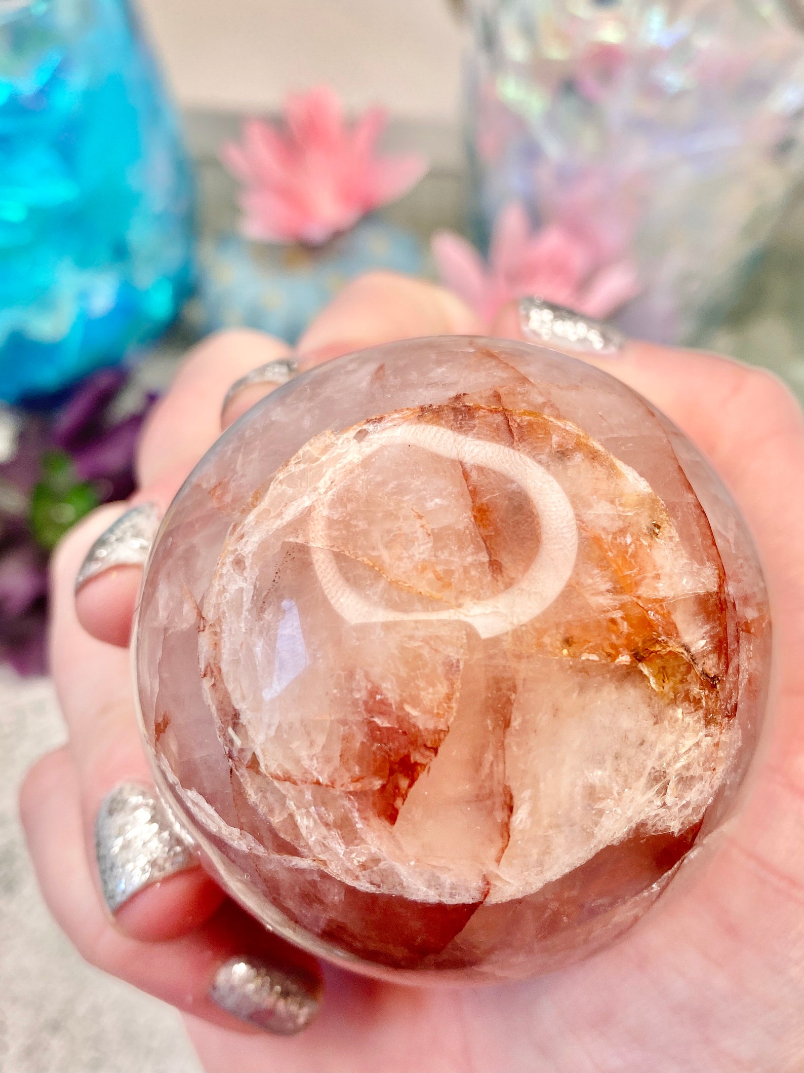 58mm Fire Quartz Sphere Large Fire Quartz Hematoid Quartz - Etsy
