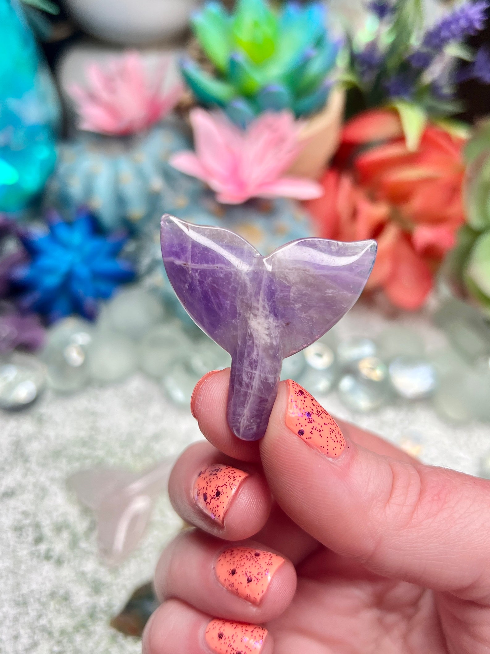 Mermaid Tail Crystal Whale Tail Whale Fluke Crystal Figurine | Etsy