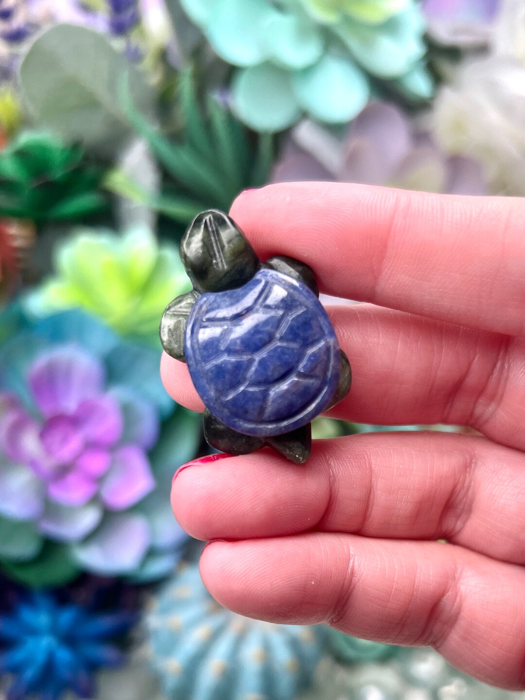 Sodalite and Jadeite Turtle Turtle Crystal Animal Miniature - Etsy