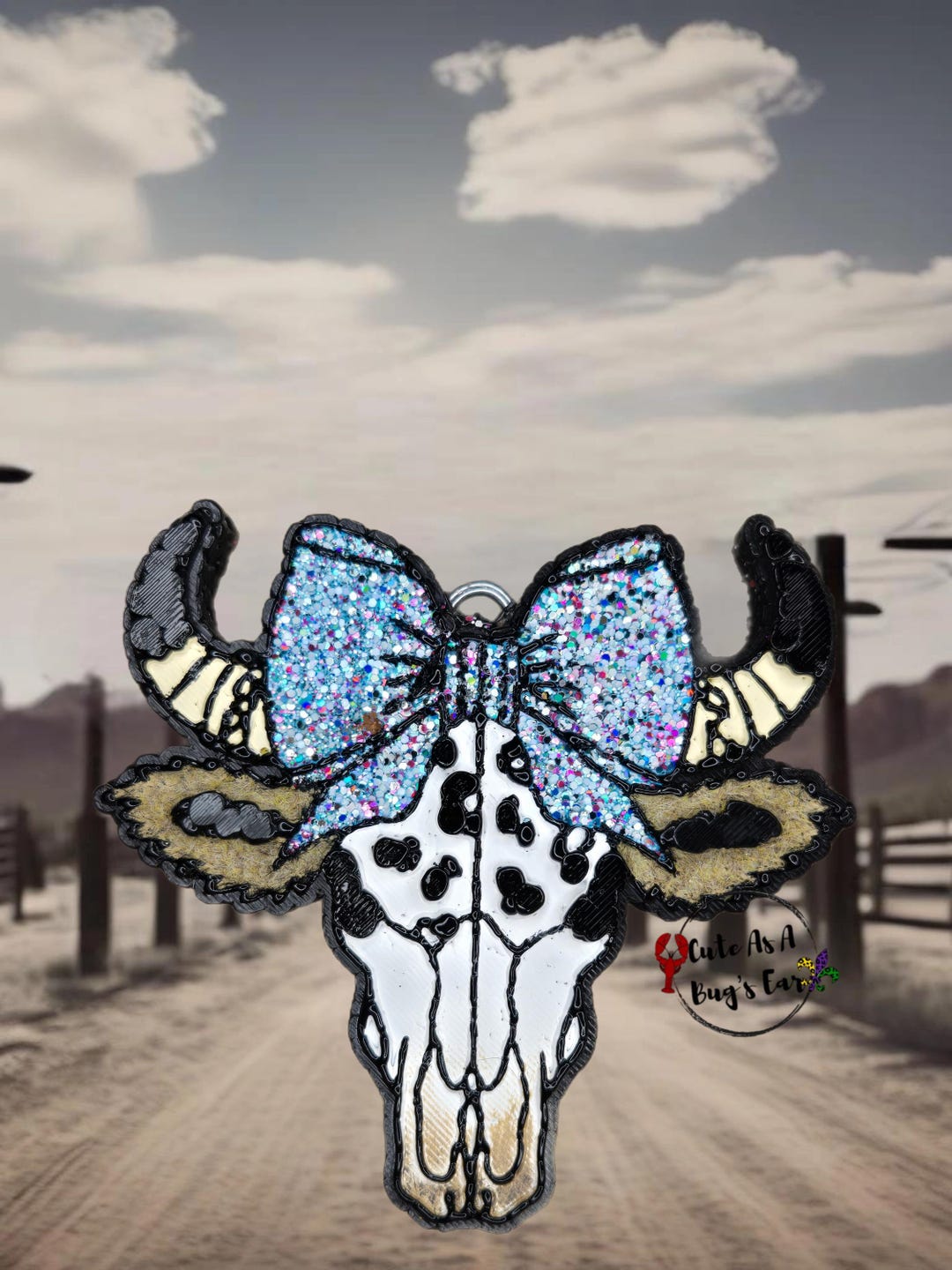 Bull Skull With Bow and Cow Print Freshie - Etsy