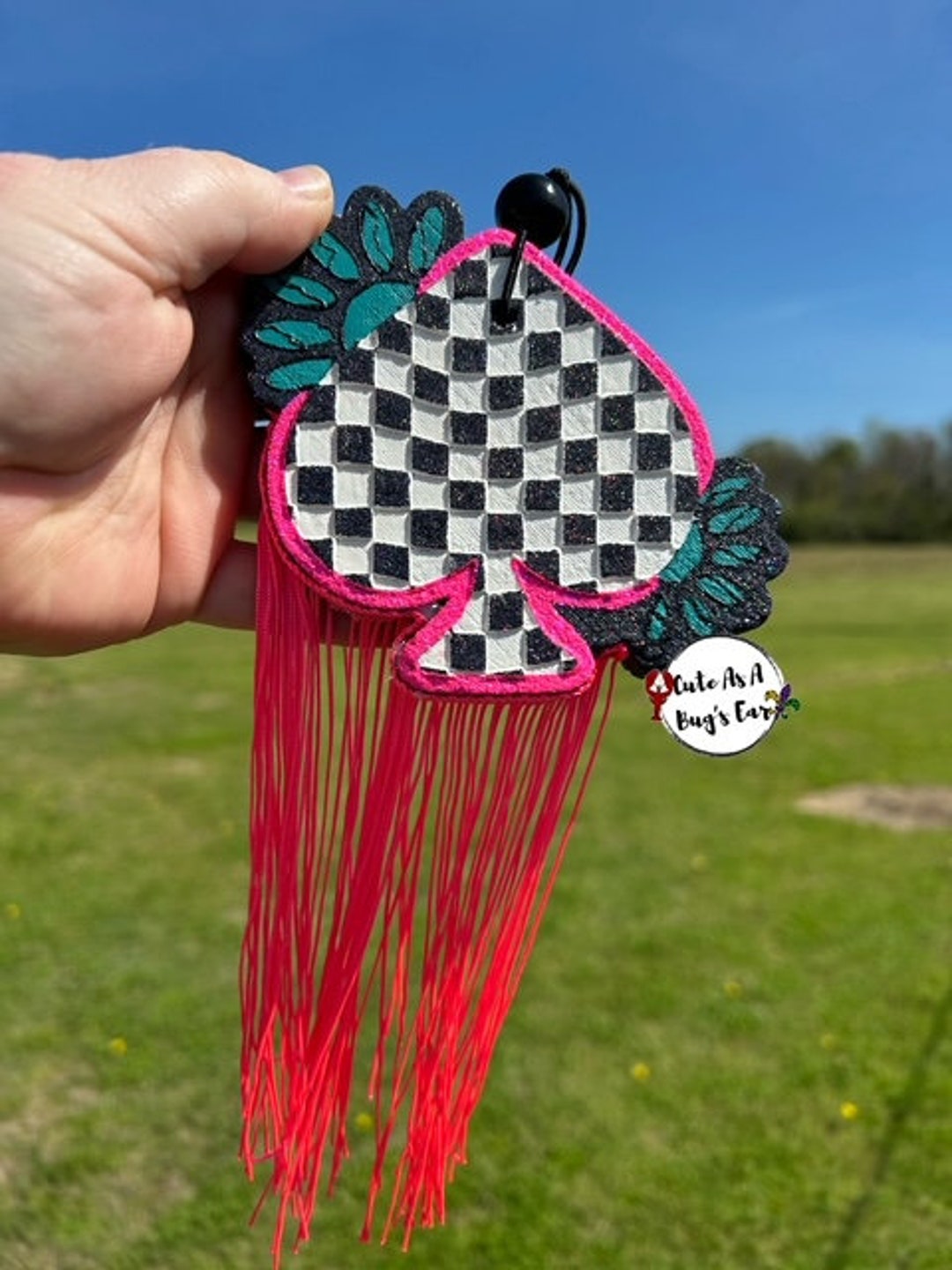 Checkered Spade With Turquoise Clusters Freshie - Etsy
