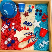 Patriotic Sensory Bin, Patriotic Sensory, 4th of July Sensory ...