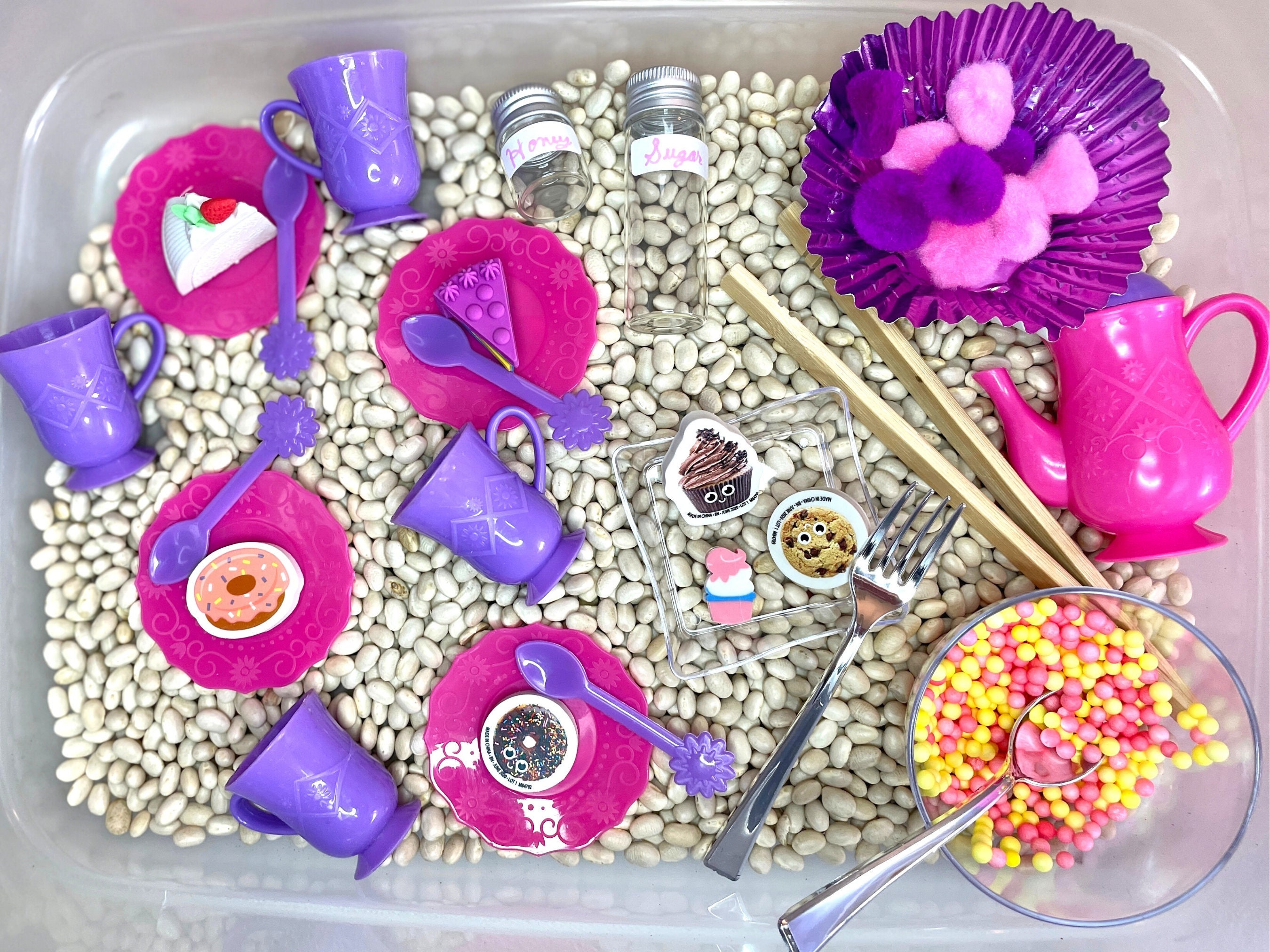Tea Party Sensory Bin, Tea Party Pretend Play, Sensory Toy, Play Kit ...