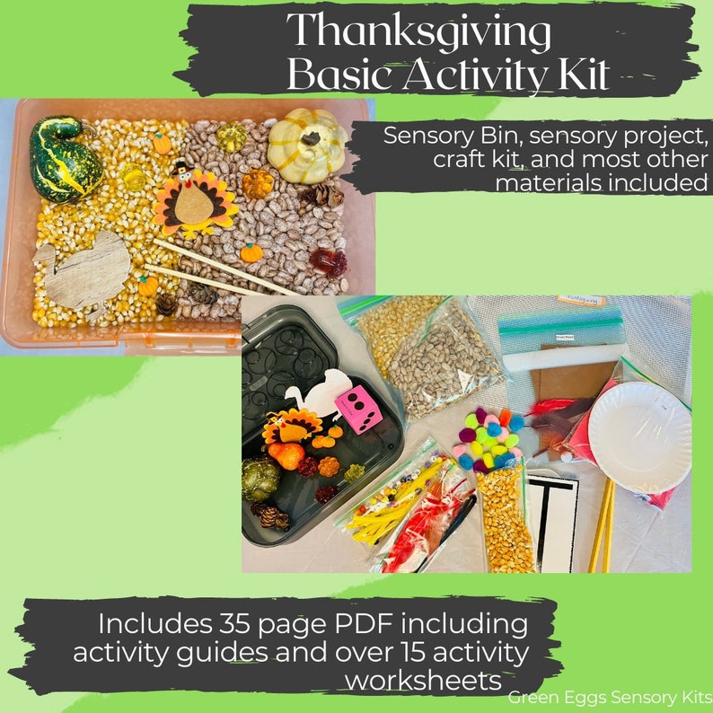 Thanksgiving Activity Kit, Craft Kit, Learning Kit, Home Learning ...