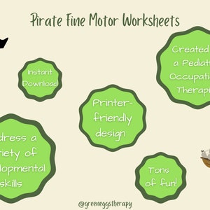 Pirate Fine Motor Worksheets, Home School, Preschool Activity ...