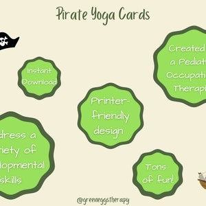 Pirate Yoga Cards, Yoga Cards for Kids, Movement Cards, Gross Motor ...
