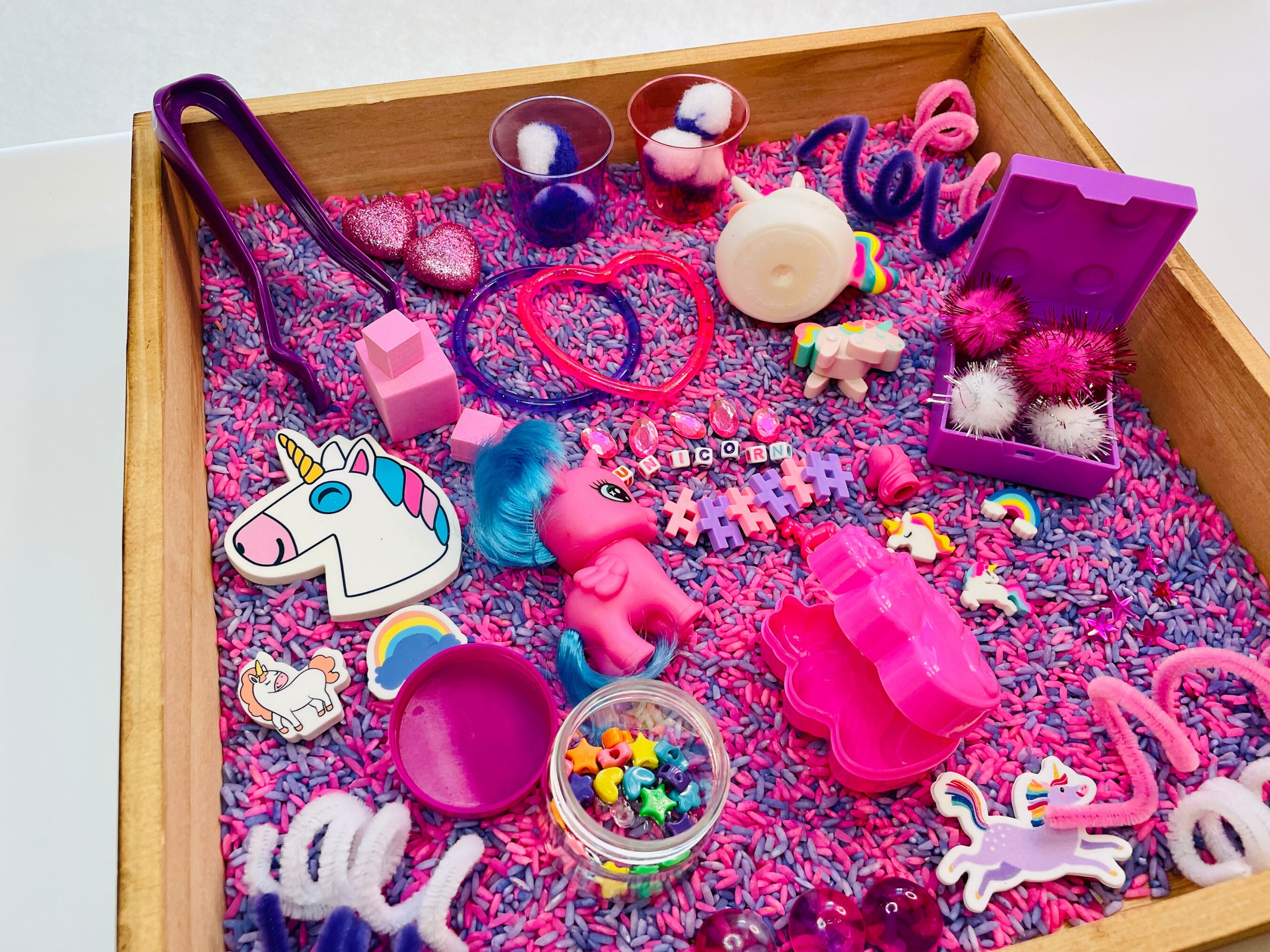 Unicorn Sensory Bin Unicorn Activity Sensory Toy Pretend - Etsy