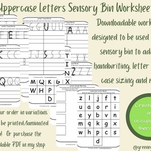 Alphabet Sensory Bin, Uppercase Letters Sensory Bin, Sensory Kit ...