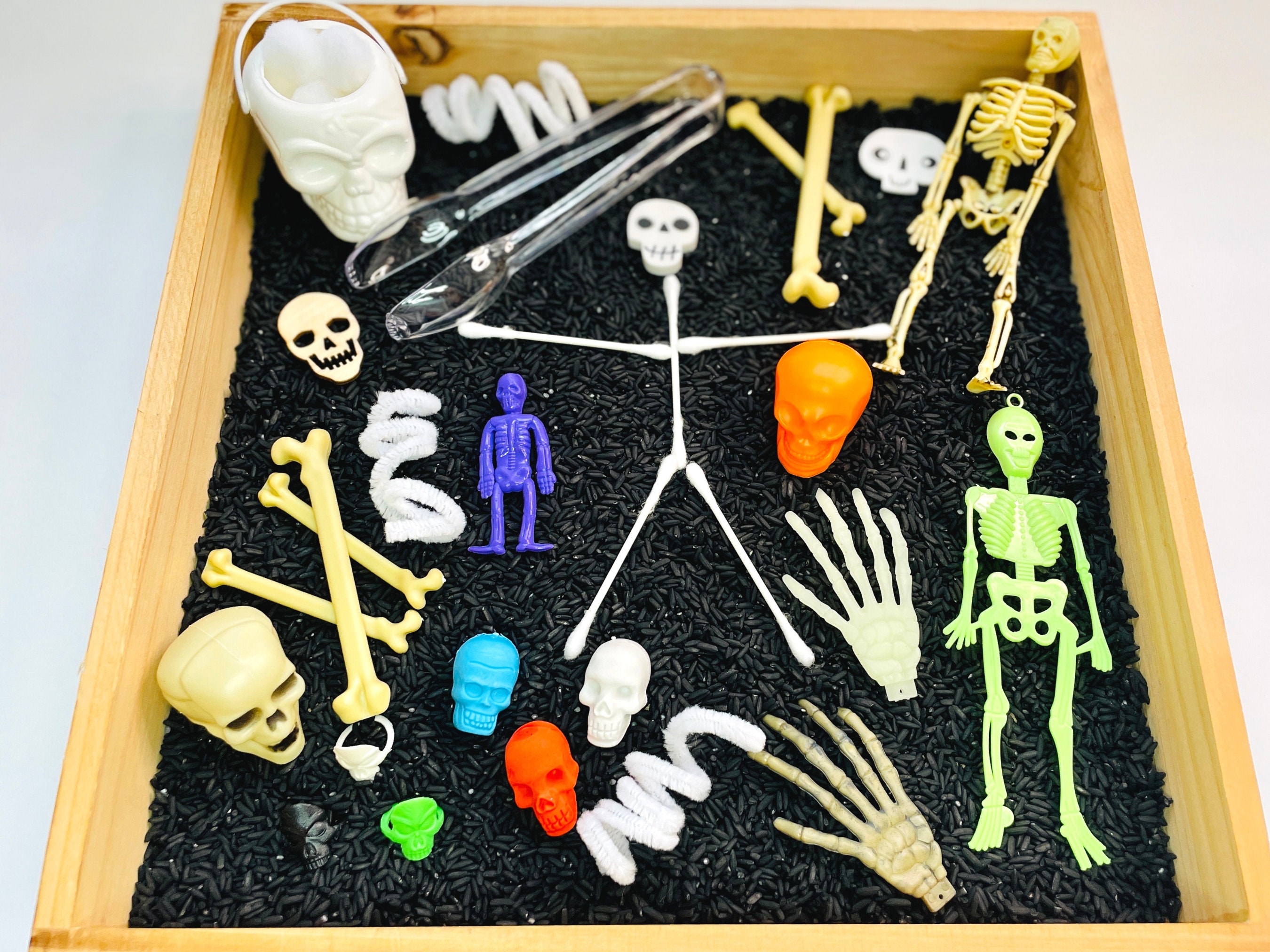 Skeleton Sensory Bin, Halloween Activity, Halloween Sensory Kit ...
