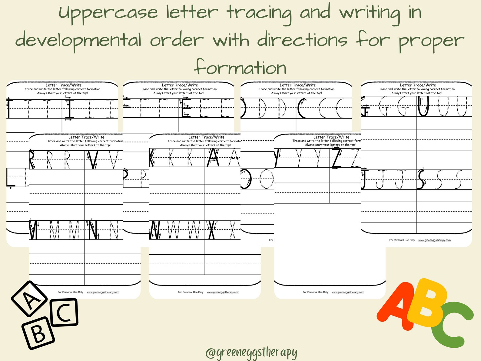 Uppercase Letters Worksheets, Preschool Worksheets, Worksheets for Kids ...