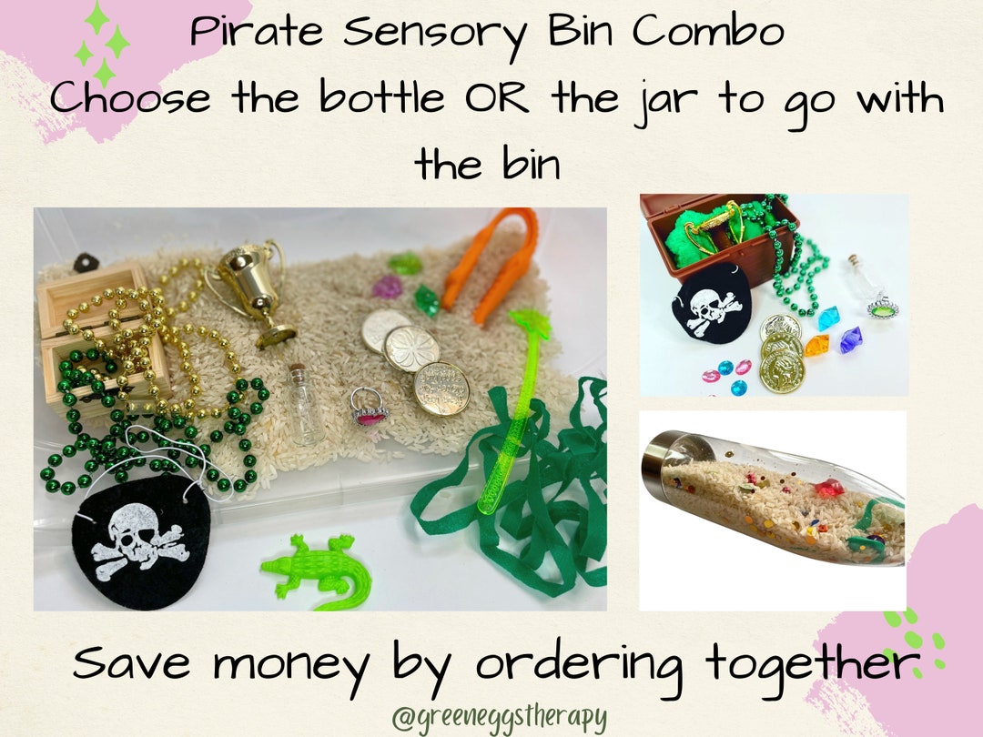 Pirate Sensory Kit, Pirates Sensory Bin, Sensory Bottle, Sensory Jar ...