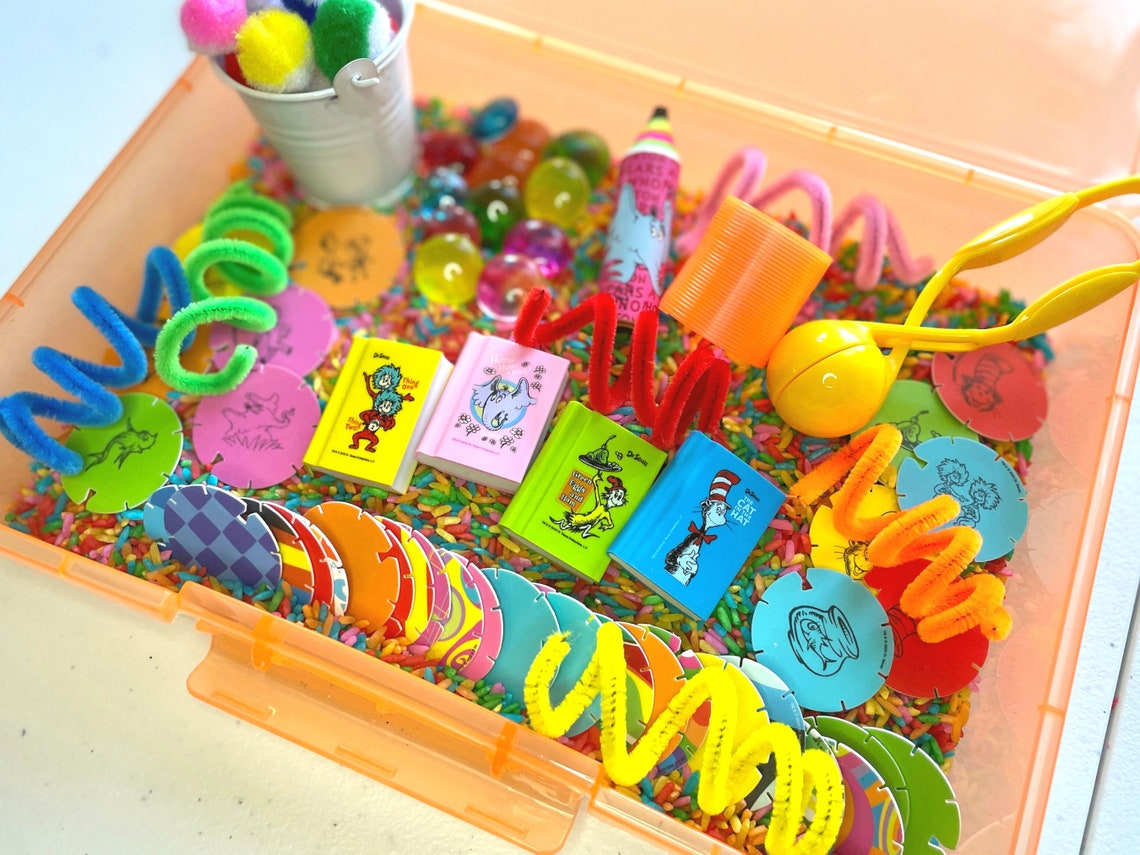 Dr Seuss Activity Seuss Sensory Bin Pretend Play Sensory | Etsy