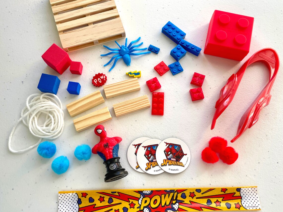 Spiderman Sensory Bin Spiderman Activity Kit Pretend Play - Etsy
