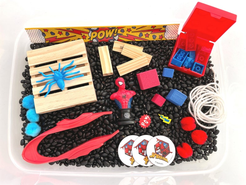 Spiderman Sensory Bin, Spiderman Activity Kit, Pretend Play, Sensory ...