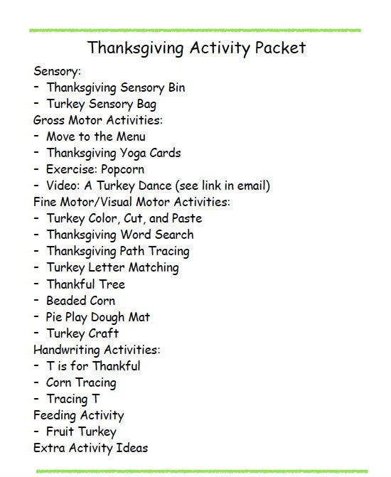 Thanksgiving Activity Kit, Craft Kit, Learning Kit, Home Learning ...