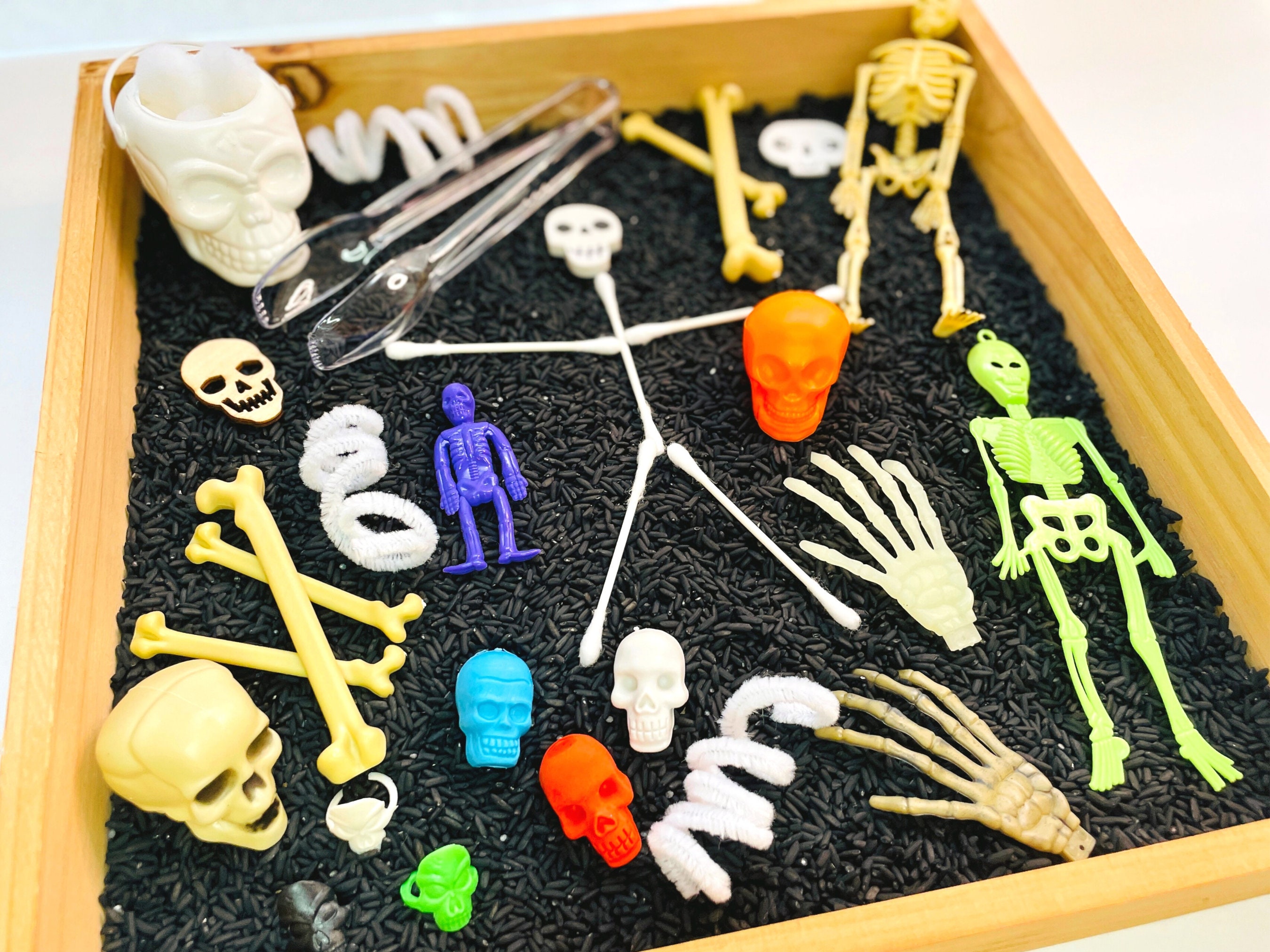Skeleton Sensory Bin, Halloween Activity, Halloween Sensory Kit ...
