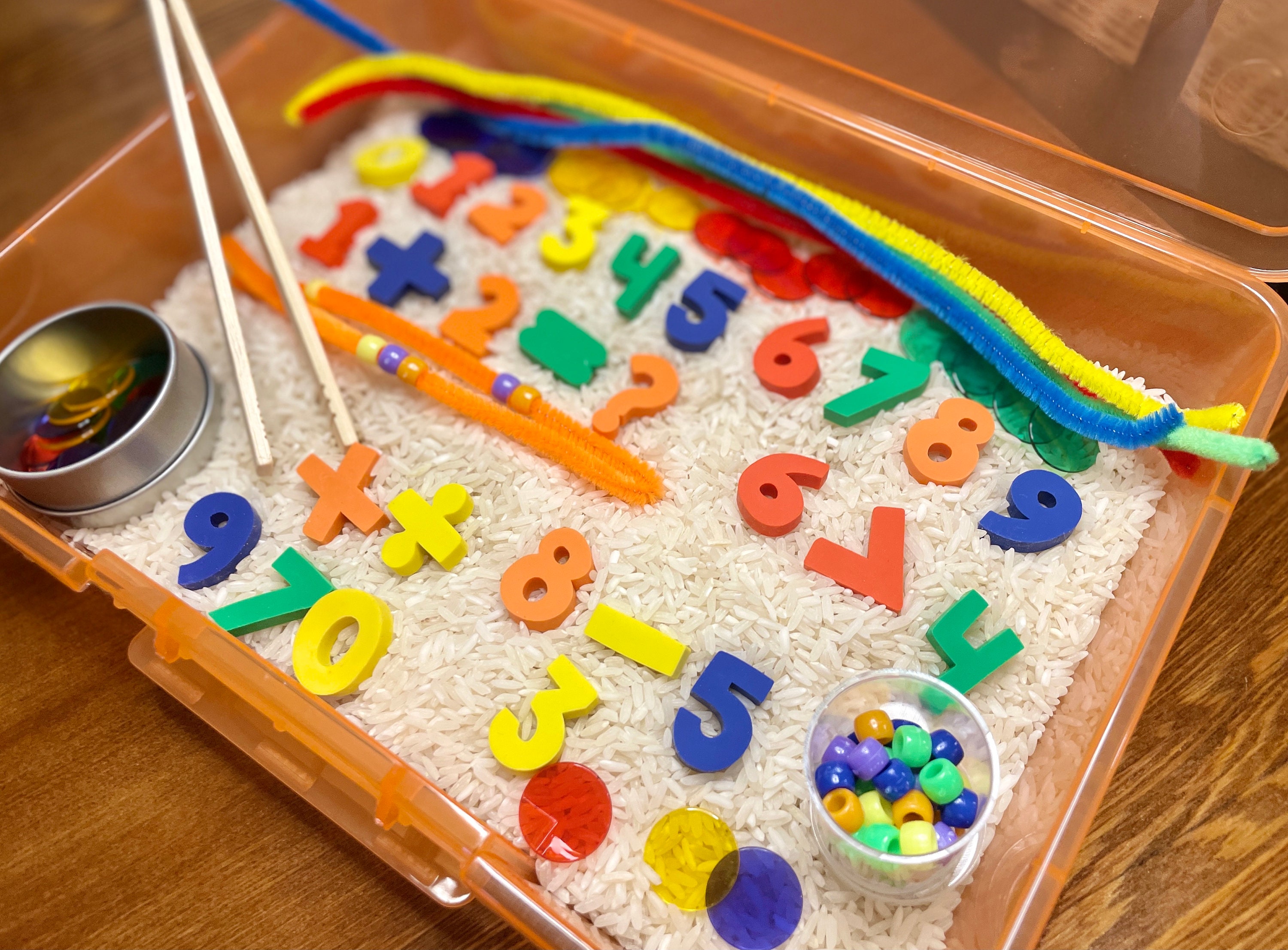 Numbers Sensory Bin, Numbers Activity, Math Activity, Learning Kit ...