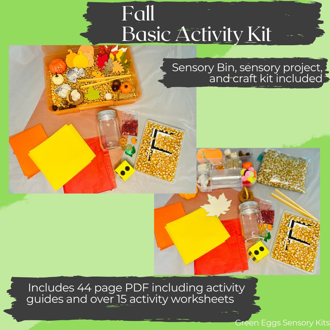 Fall Activity Kit, Sensory Kit, Learning Kit, Craft Kit, Home Learning ...
